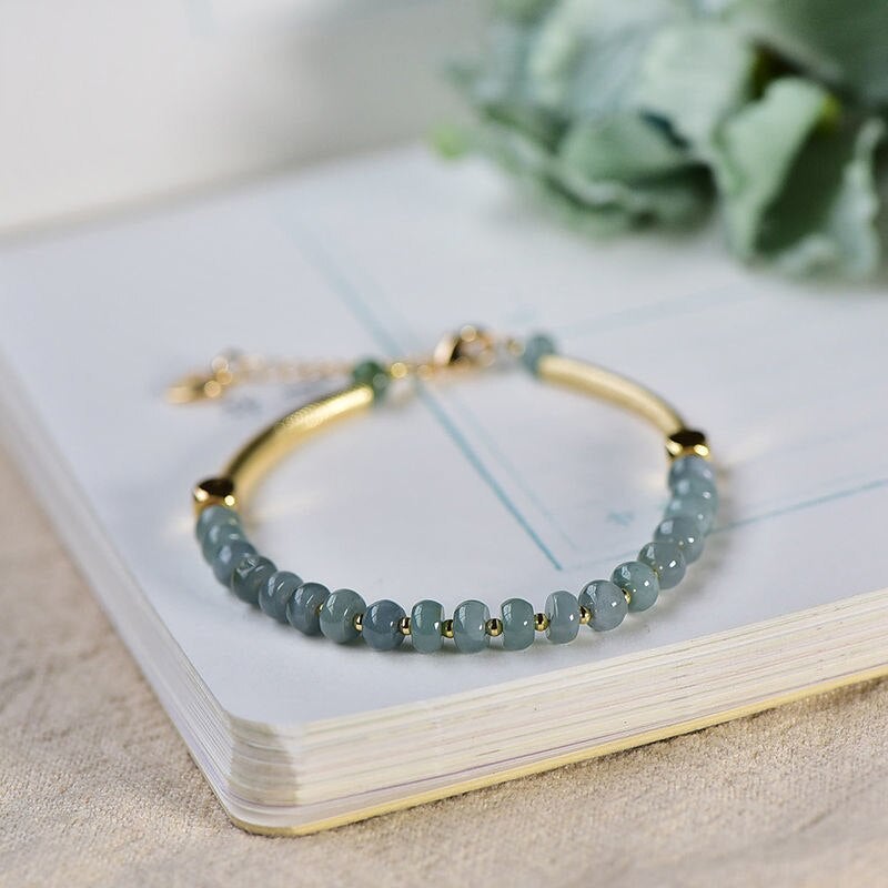 ELEGANTE HALFSTIJVE JADE ARMBAND – Evolueer-Zen